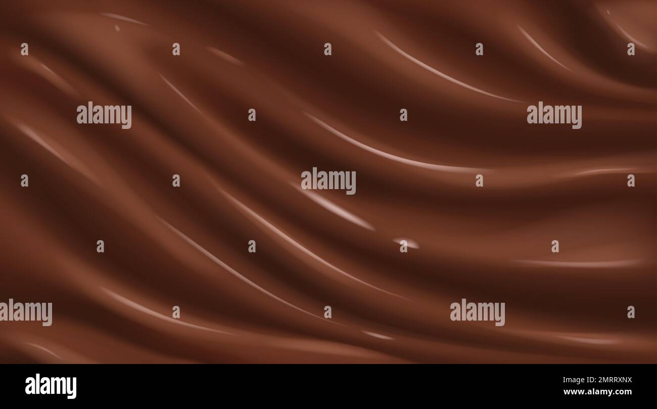 Realistic chocolate background. Glossy ripple surface of brown paint ...