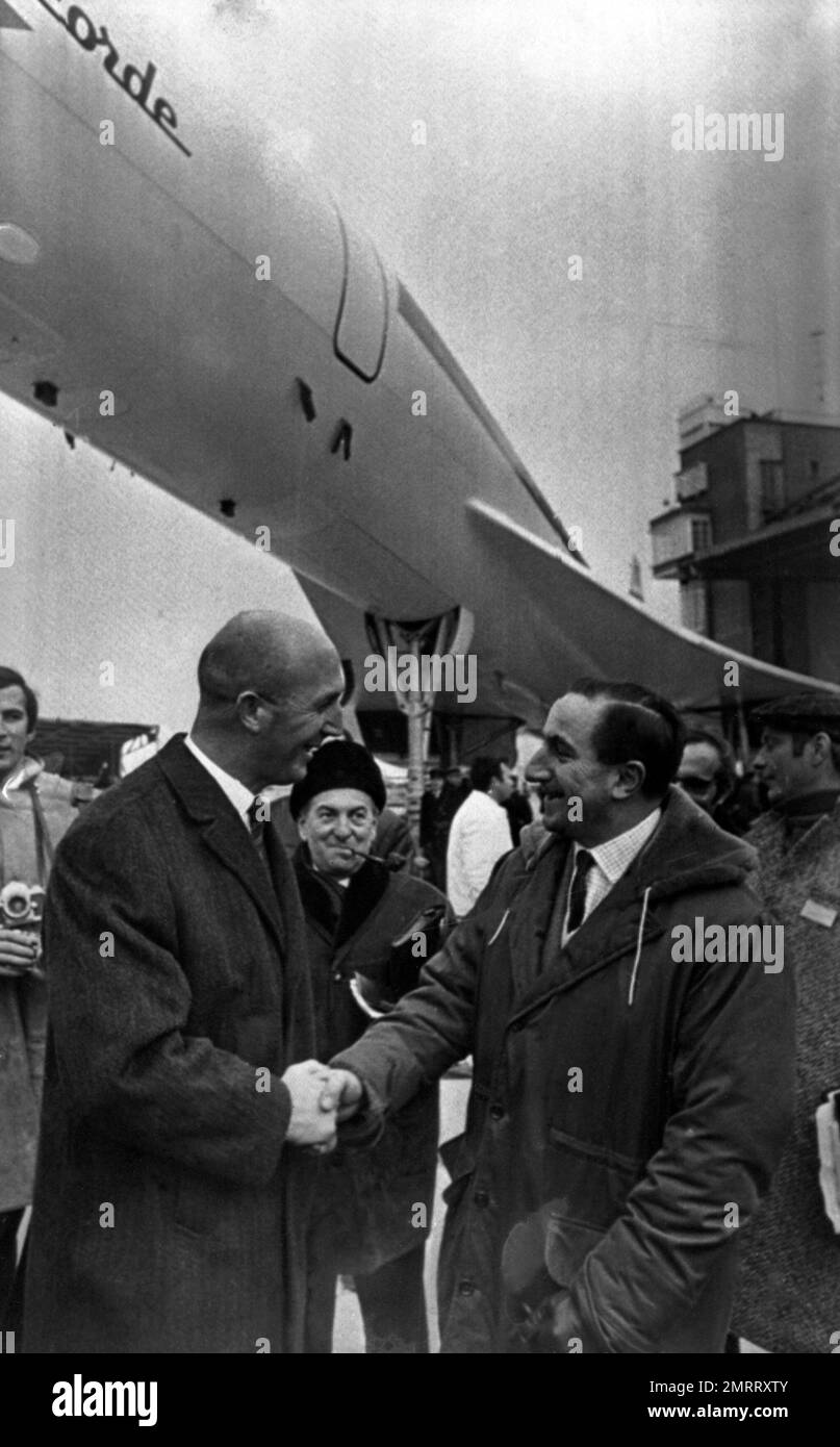 The two pilots of Concorde, the British-French supersonic airliner ...