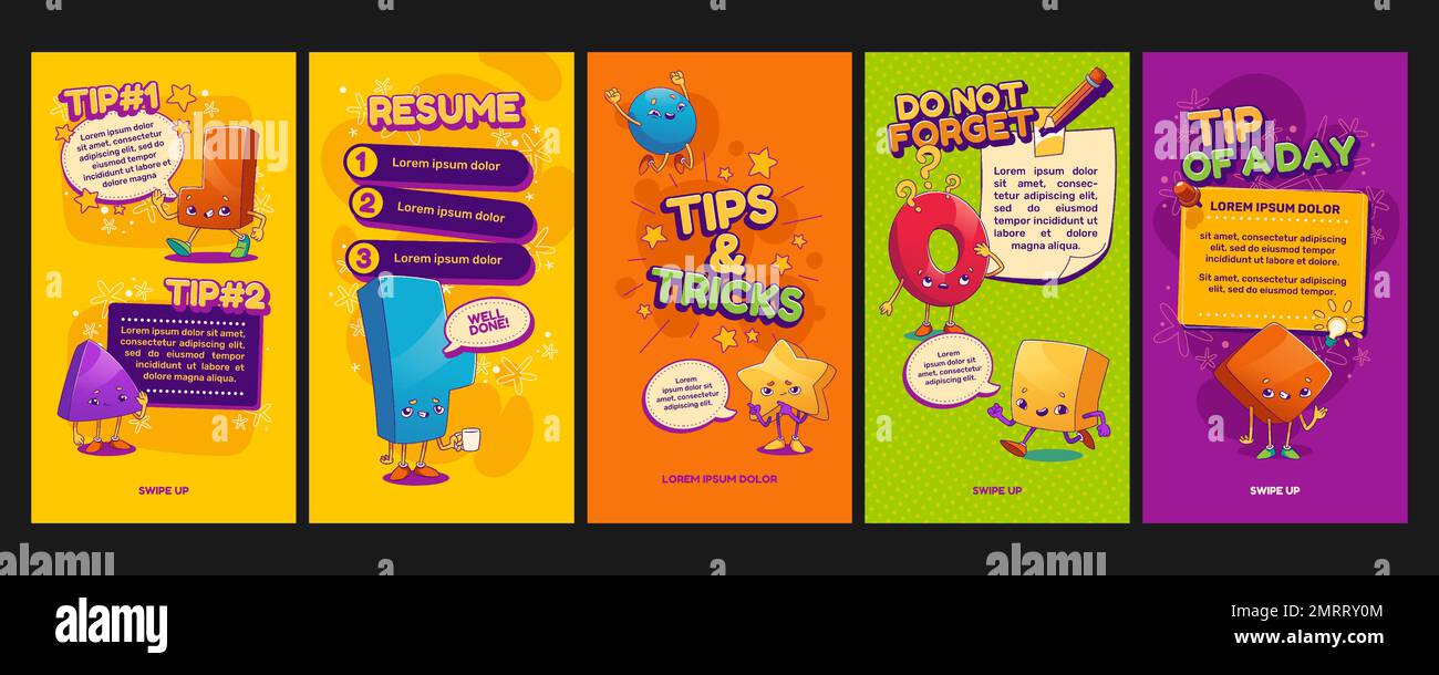 Social media stories with tips, tricks and advice. Banners template ...