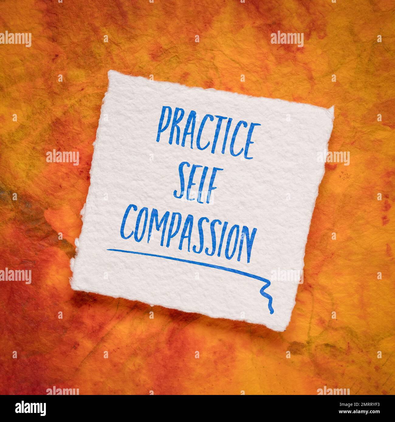 practice self-compassion inspirational handwriting on an art paper ...