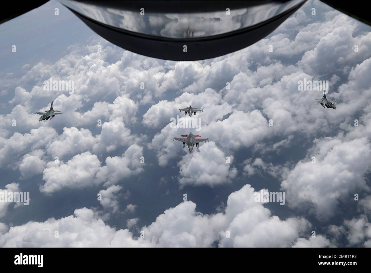 This Wednesday, Aug. 30, 2017, photo seen through a window on the tail ...