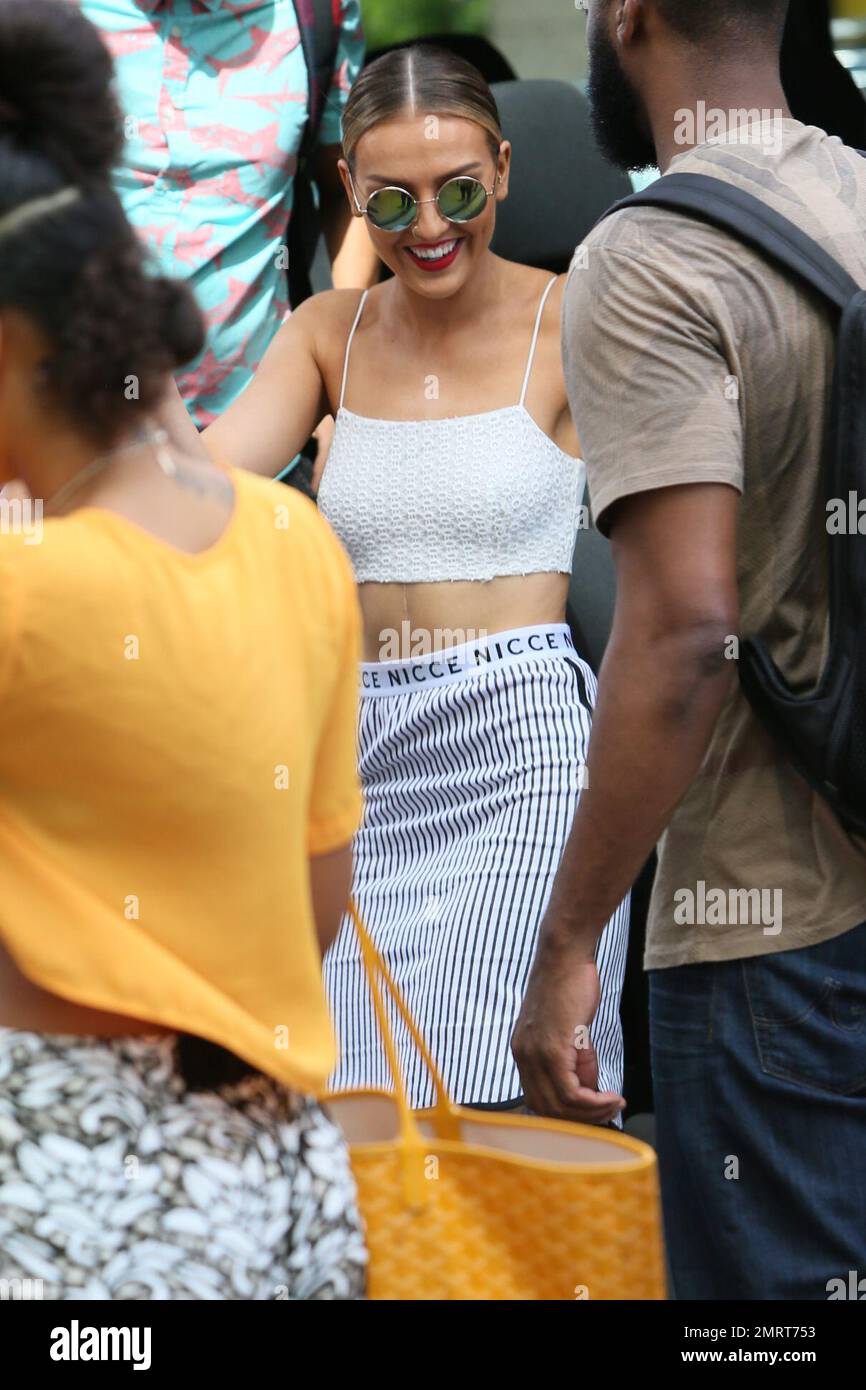Little Mix arrives at a studio for an interview. Los Angeles, CA. 6th ...