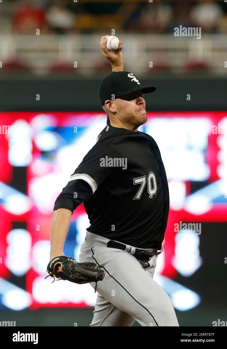Chicago White Sox pitcher Aaron Bummer throws against the Minnesota ...