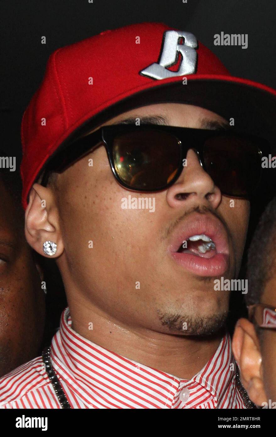 Chris Brown arrives at LIV nightclub in the Fontainebleau Miami Beach ...