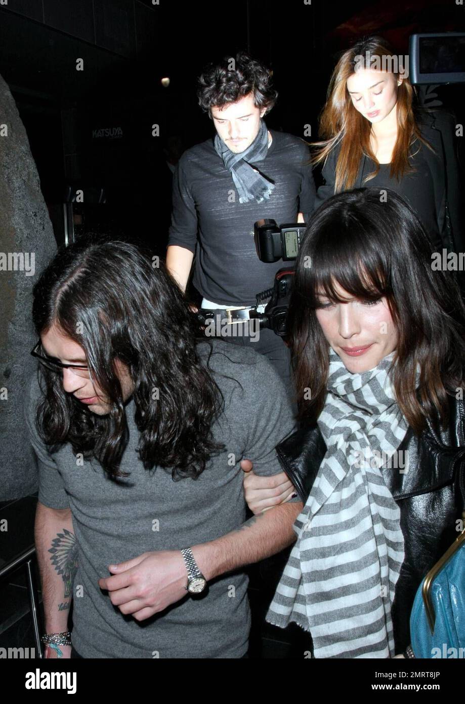 Actress Liv Tyler and a male friend arrive at the restaurant Katsuya ...