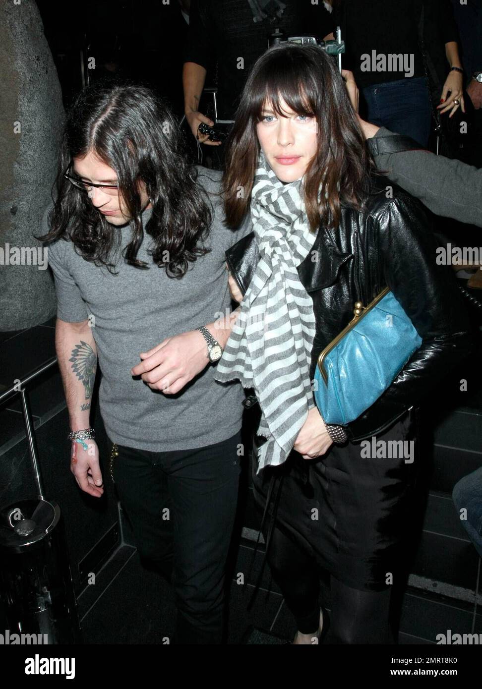 Actress Liv Tyler and a male friend arrive at the restaurant Katsuya ...