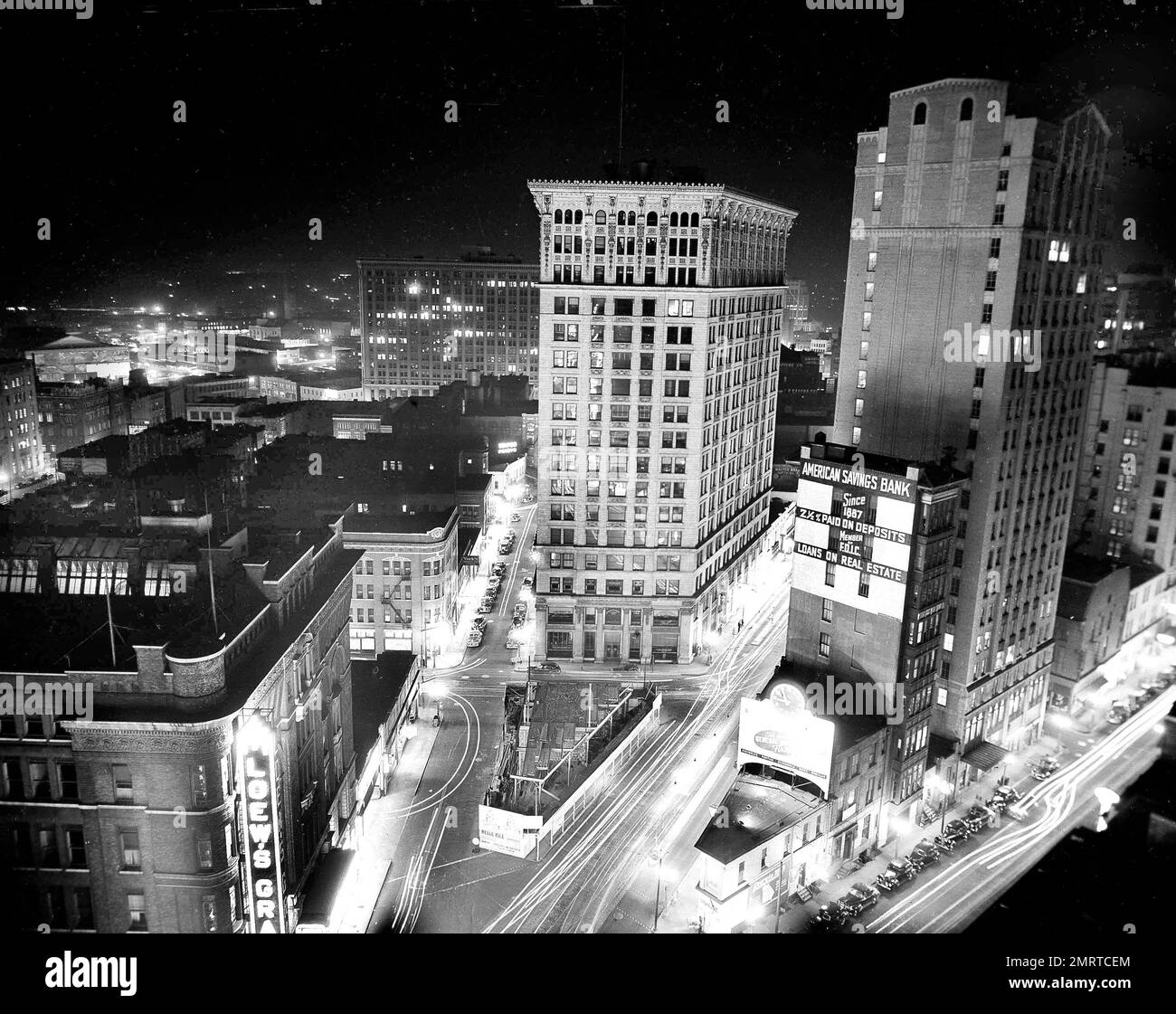 At the junction of Ivey Street, left, and Peachtree Street, center, and ...