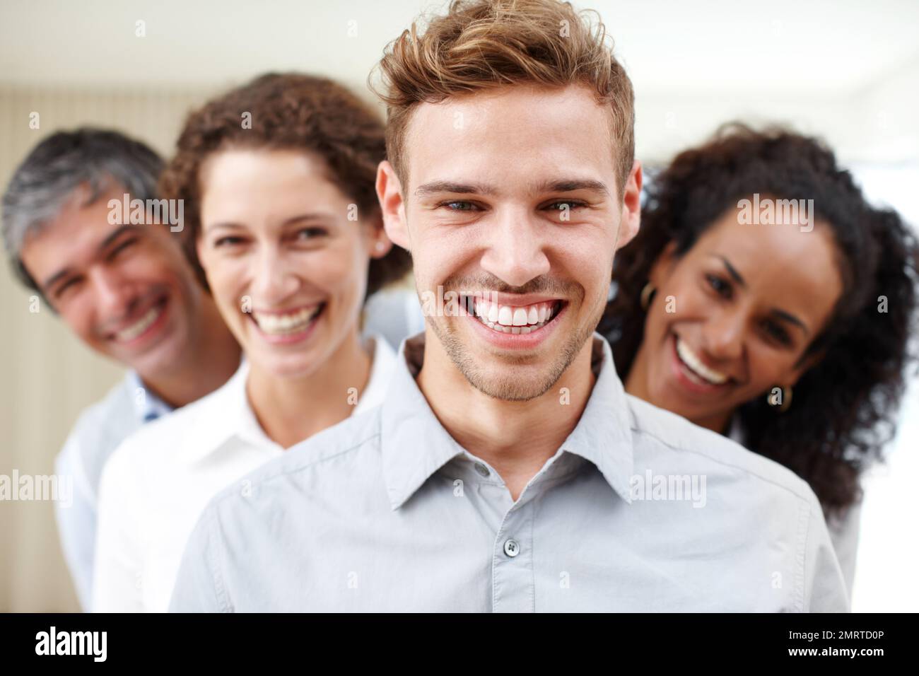 Positive and hard working. Closeup portrait of a positive-looking young ...