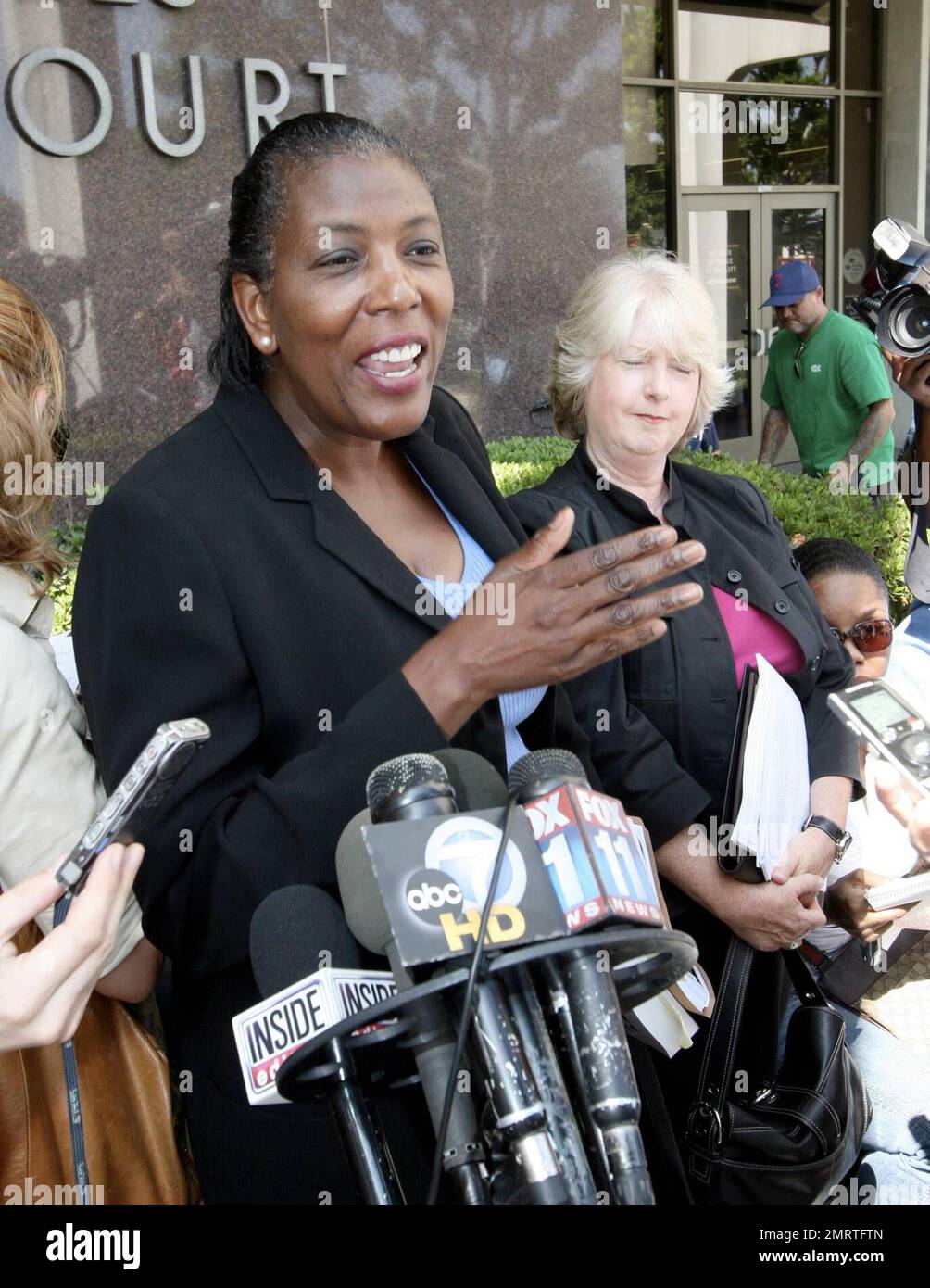 Deputy District Attorney, Danette Meyers, holds a press conference ...