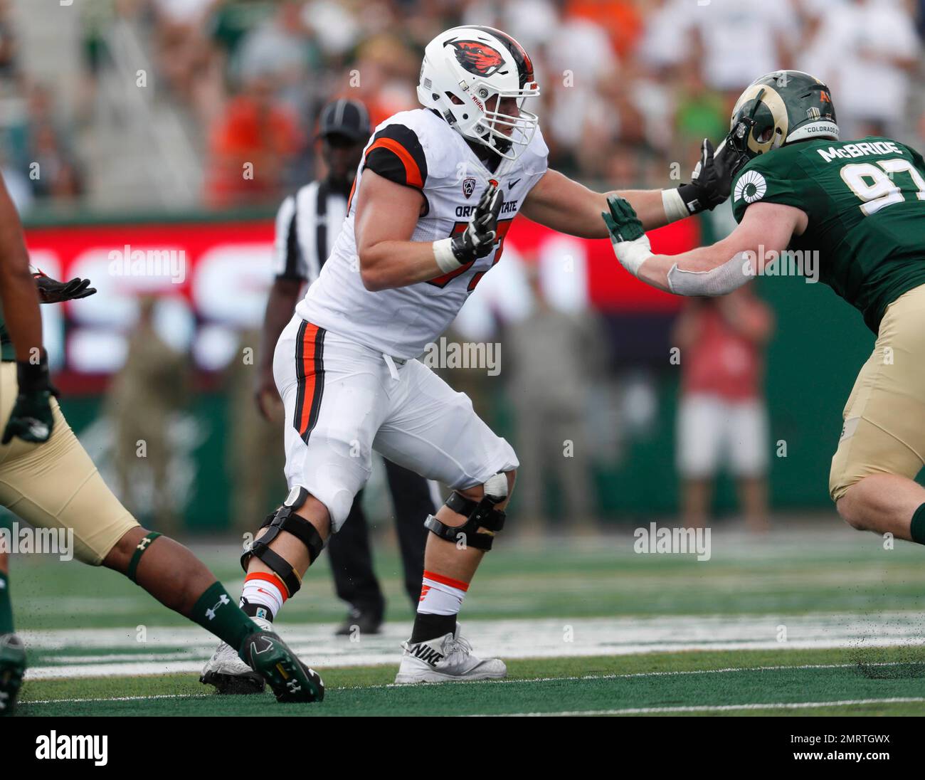 Oregon State Beavers offensive lineman Blake Brandel (73) in the first ...