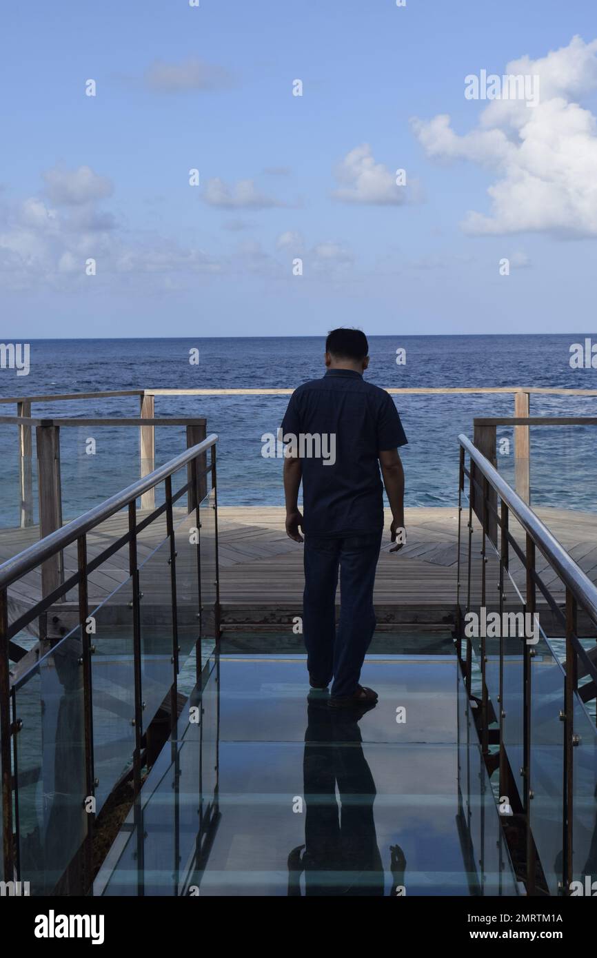 Glass bridge over the sea, the tourist area of Tanjung Bira Indonesia ...