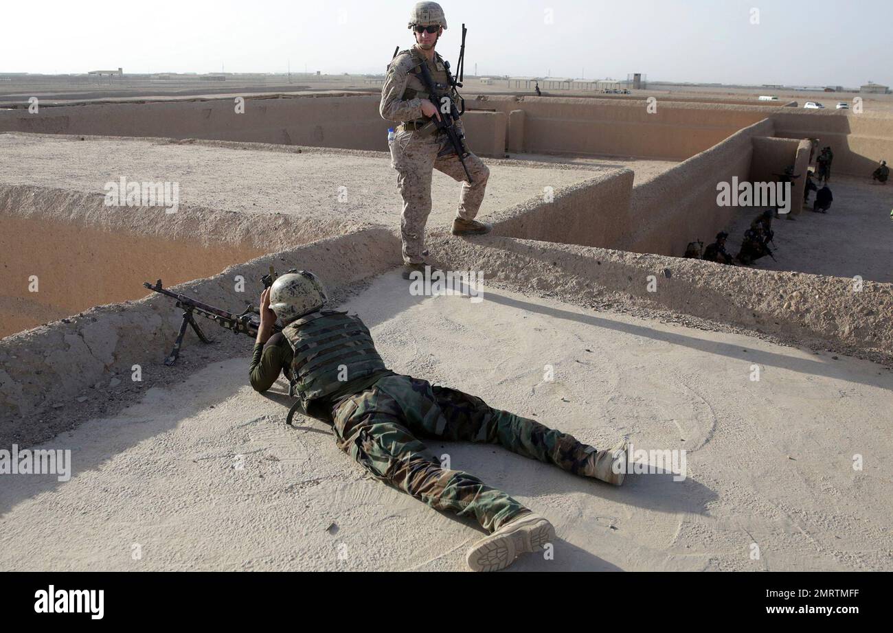 In this picture taken on Sunday, Aug. 27, 2017, Marines train Afghan ...