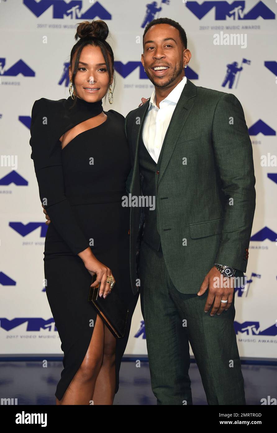 Ludacris, right, and Eudoxie Mbouguiengue arrives at the MTV Video Music Awards at The Forum on ...