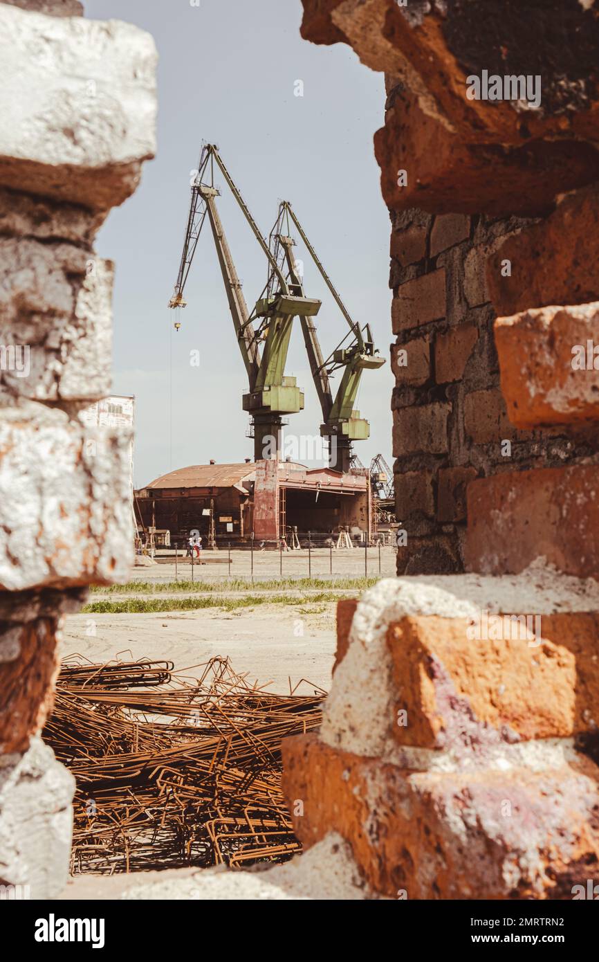 Gdansk, Poland - July 19 2022: Industrial building at the Gdansk ...