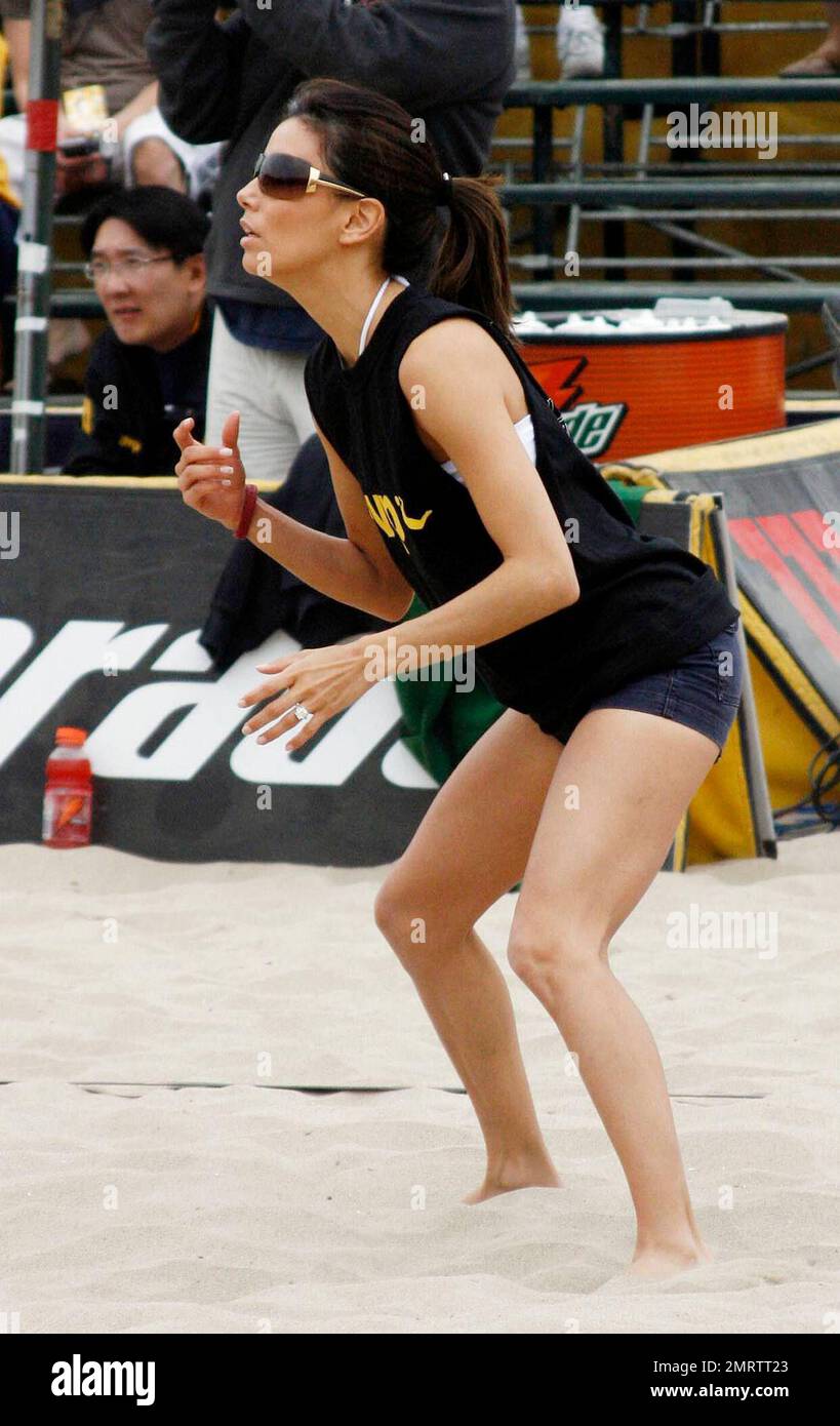 Eva Longoria participates in the Spike for HOPE celebrity beach ...