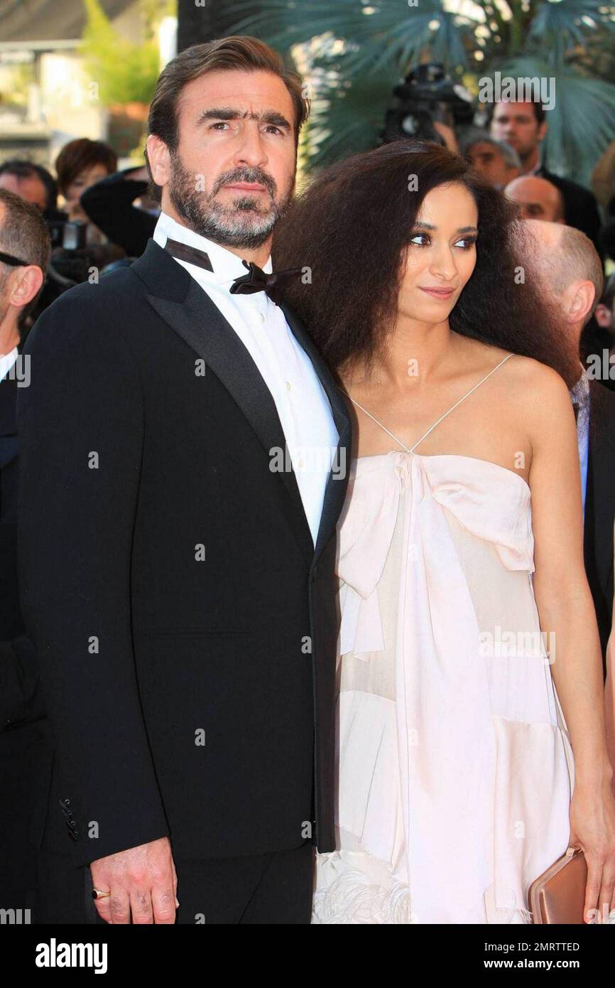Eric Cantona and wife Rachida Brakni attends the premiere of "Looking ...