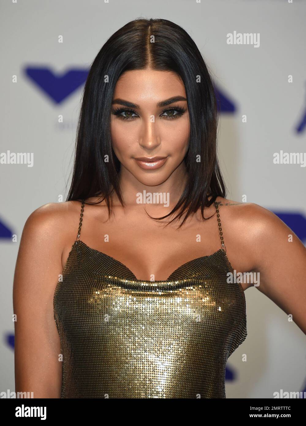 Chantel Jeffries arrives at the MTV Video Music Awards at The Forum on Sunday, Aug. 27, 2017, in ...