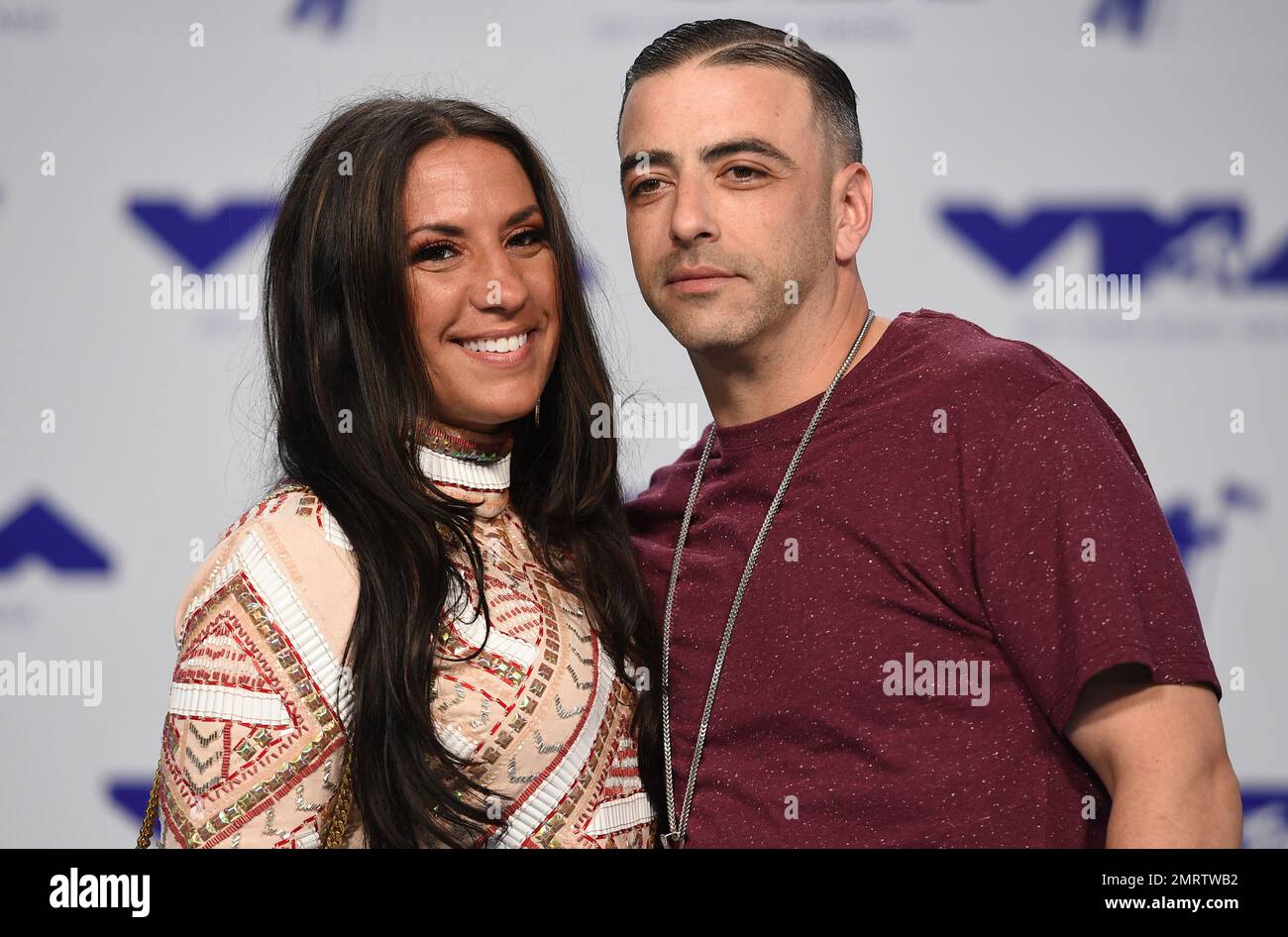 Patrick Borriello, right, arrives at the MTV Video Music Awards at The ...