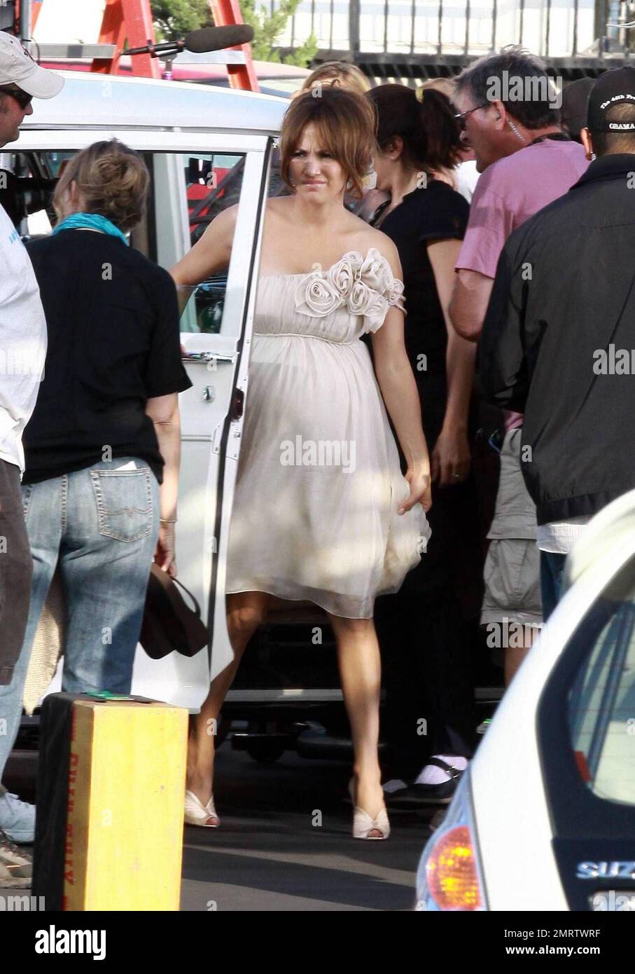 Jennifer Lopez Wears A Billowing Chiffon Dress On The Set Of Her New