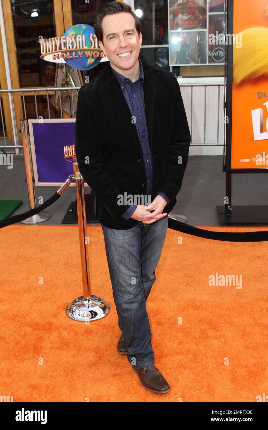 Ed Helms at the "Lorax" Premiere held at Universal Studios. Los Angeles ...
