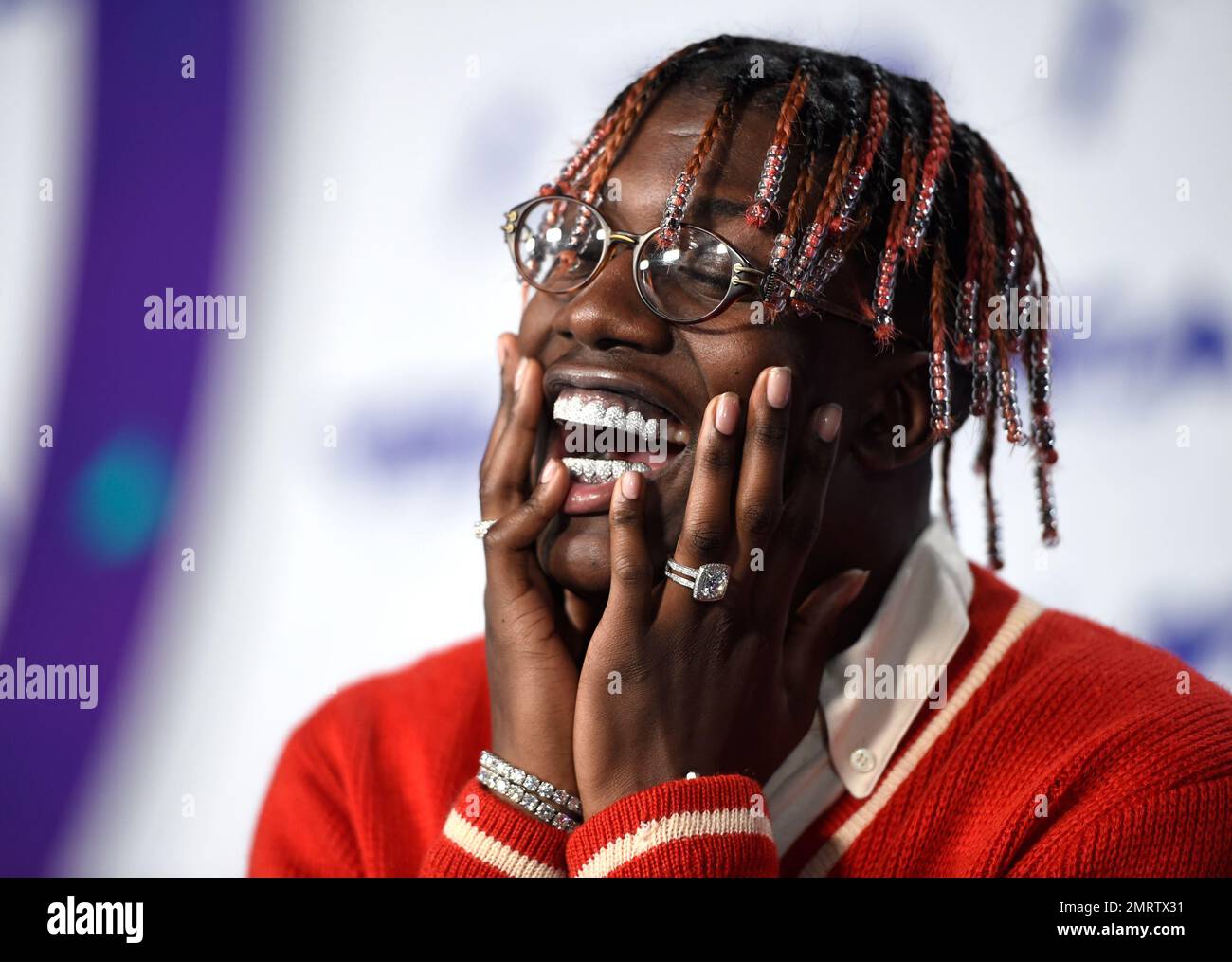 Lil Yachty arrives at the MTV Video Music Awards at The Forum on Sunday ...
