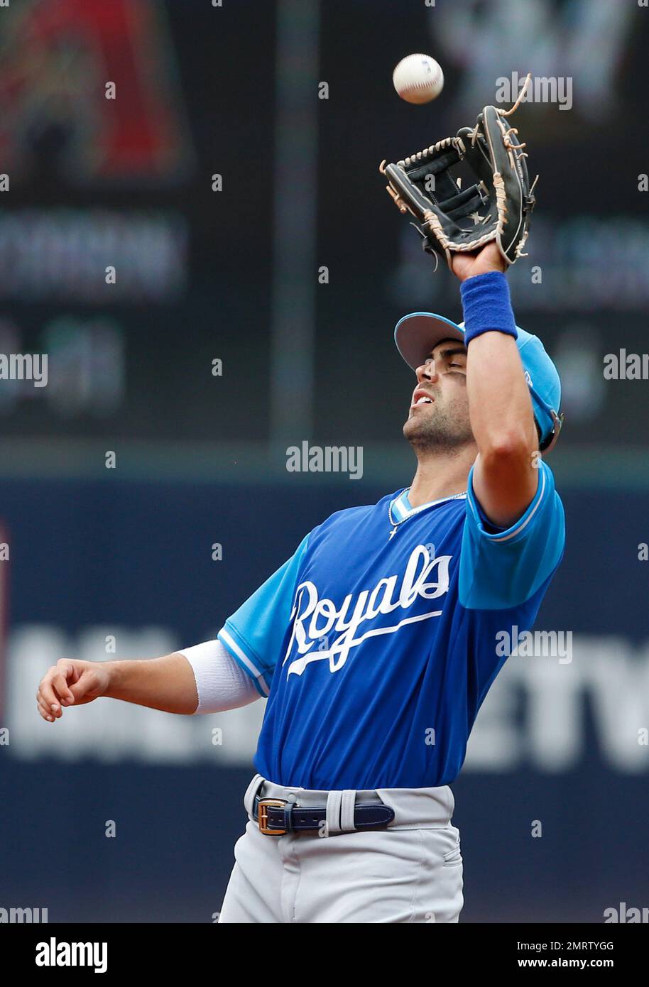 Kansas City Royals' Whit Merrifield makes a catch to get out Cleveland ...