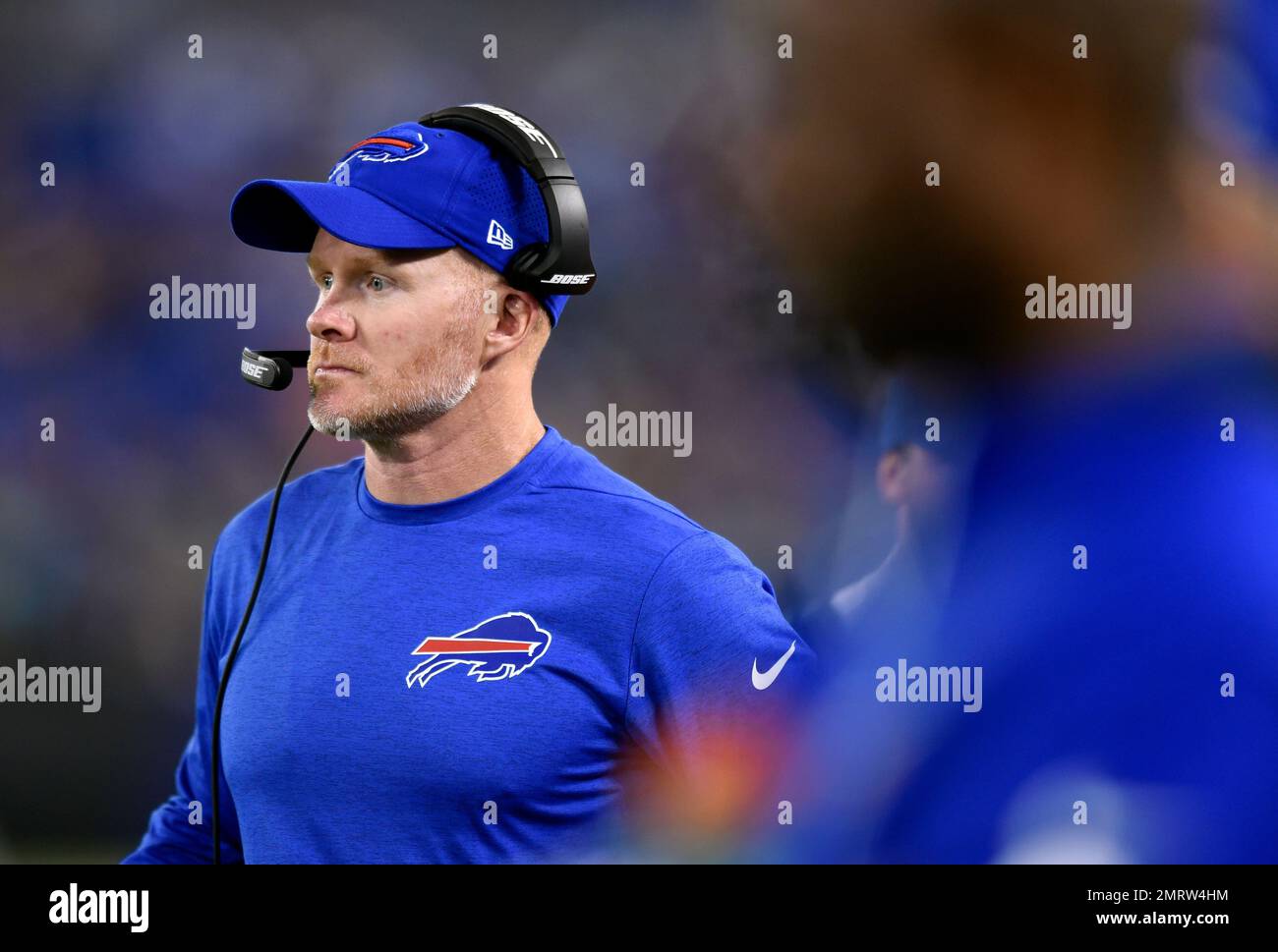Buffalo Bills head coach Sean McDermott watches the first half of a ...