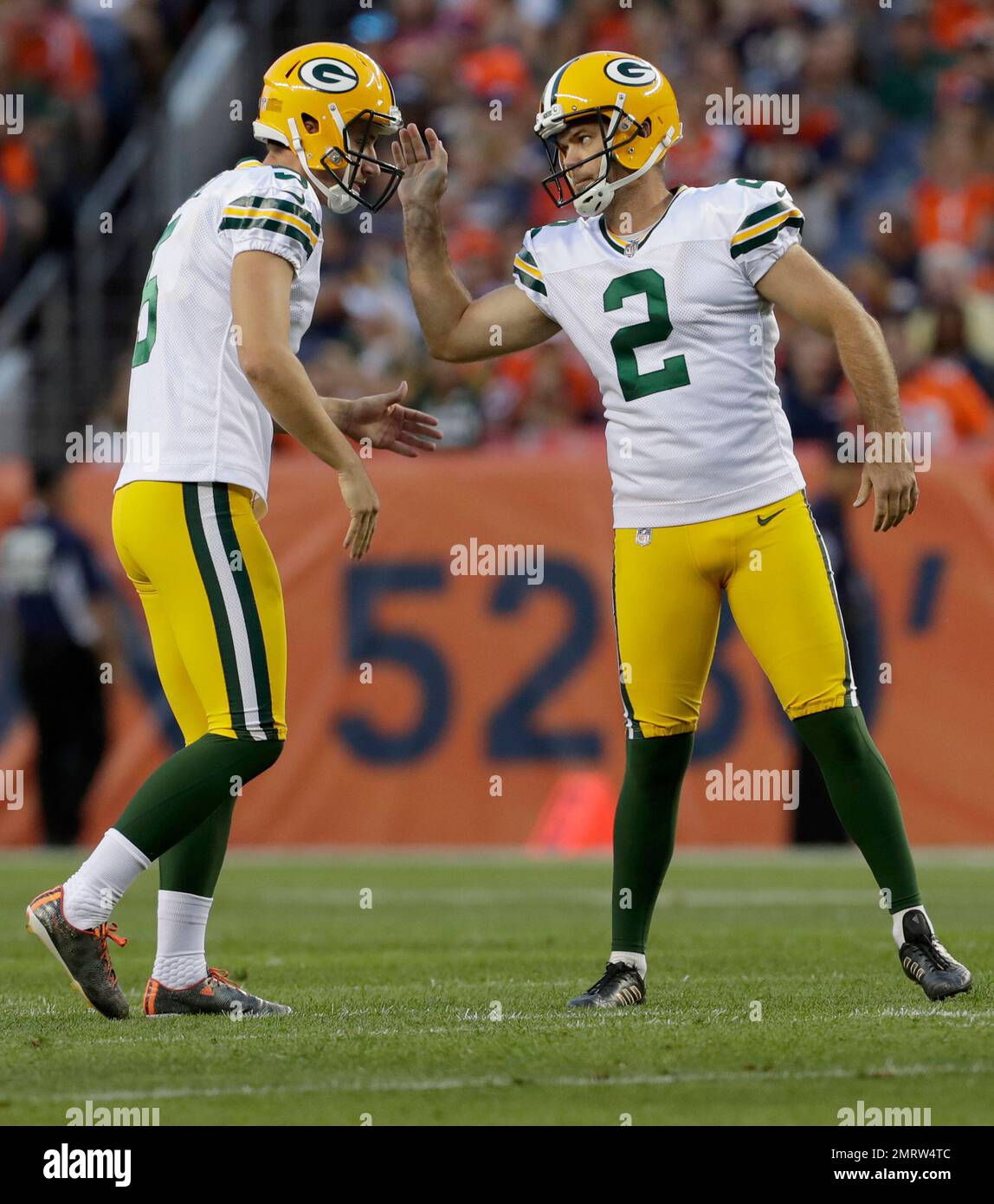 Green Bay Packers kicker Mason Crosby (2) celebrates his field goal ...