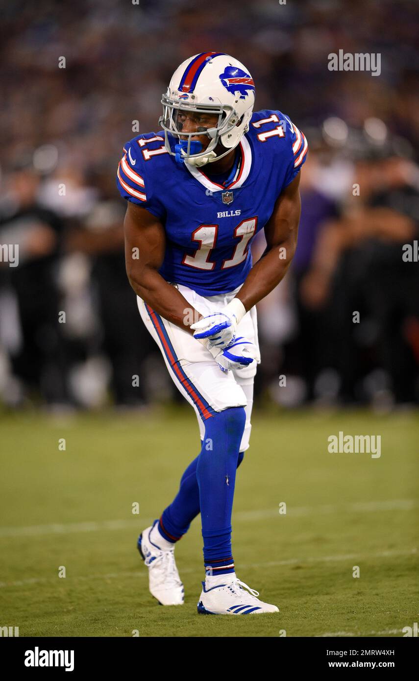 Buffalo Bills wide receiver Zay Jones lines up for a play in the first ...