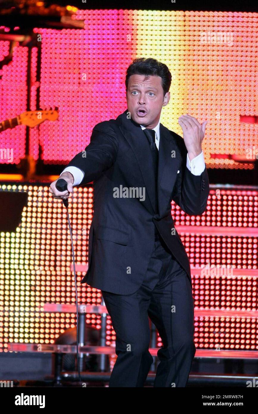 Grammy Award-winning Latin pop singer, Luis Miguel, performs during his ...
