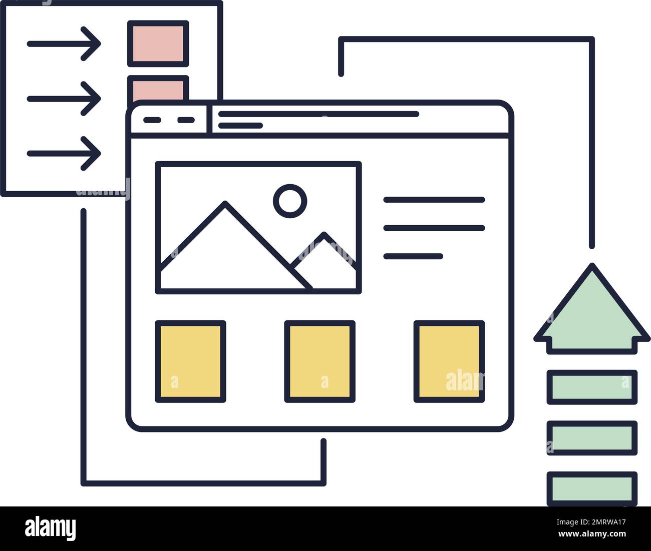 Seo content strategy icon. Media placement, digital project management ...