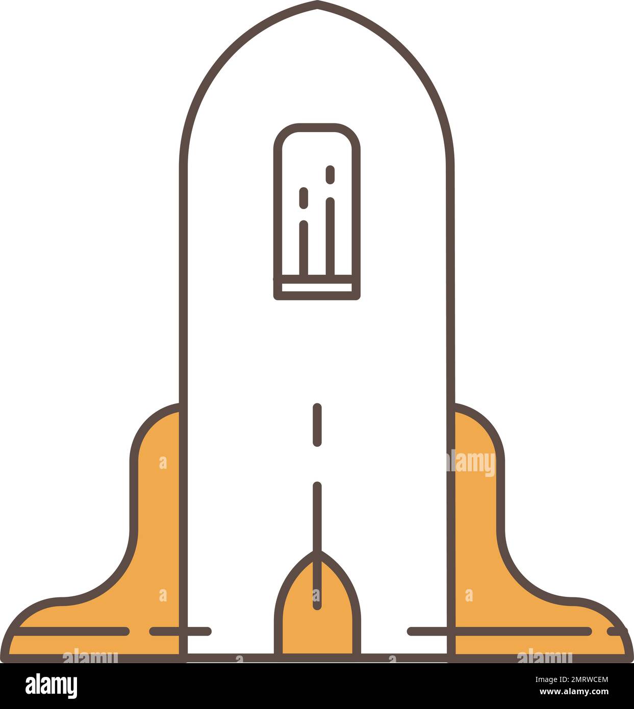 Rocket launch icon. Space ship start. Business boost vector. Product or ...