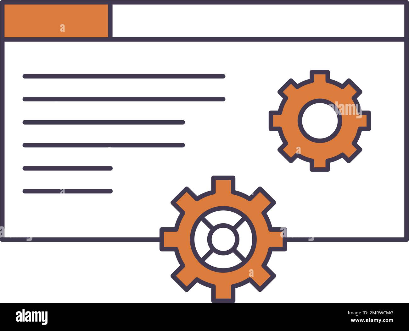 Settings icon. Vector gear cog wheels and site design. Website construction and development ...