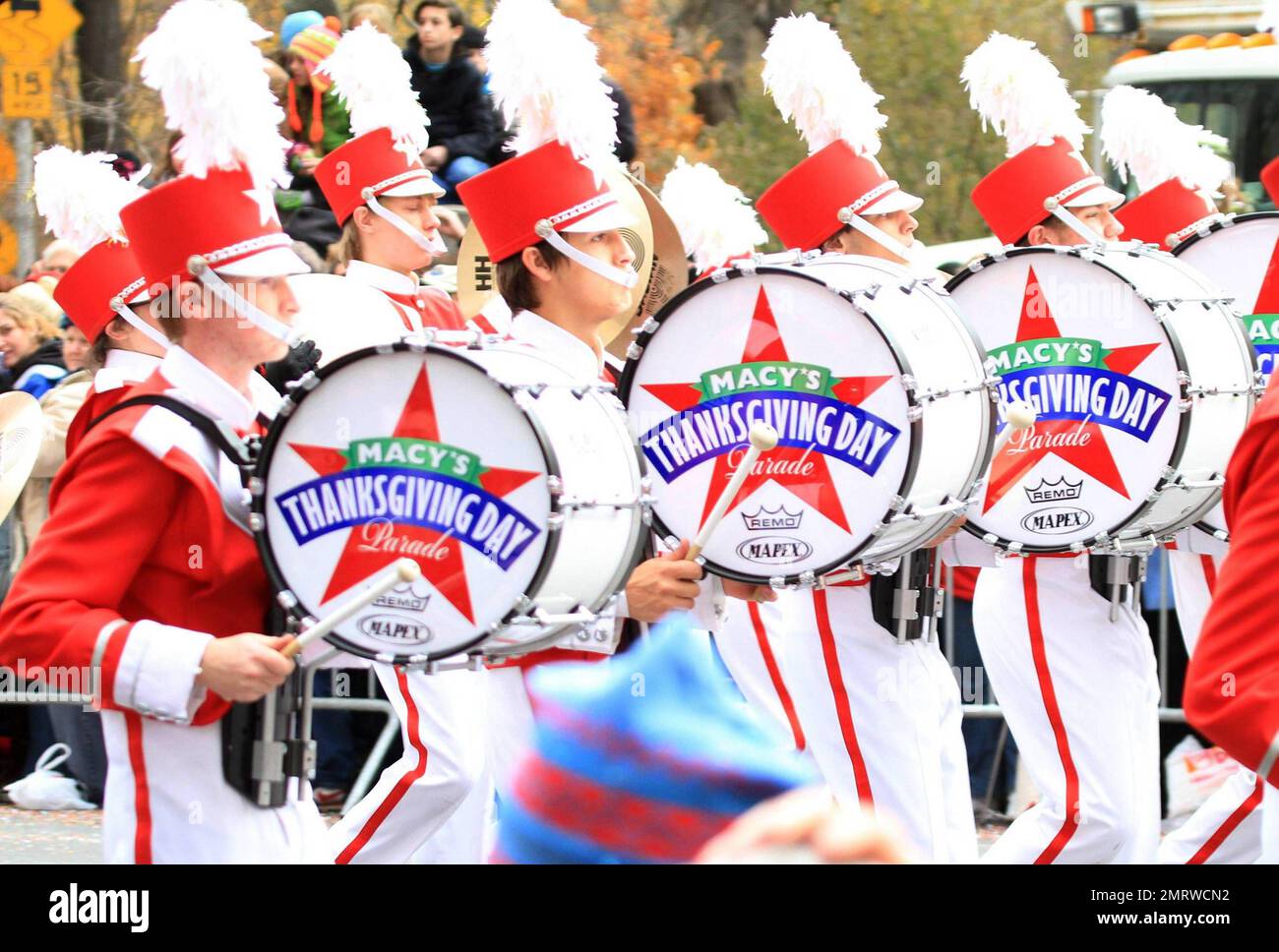 A marching band during the 84th annual Macy's Thanksgiving Day Parade ...