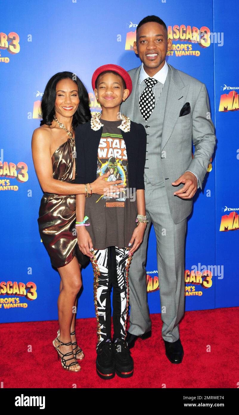 Jada Pinkett Smith, Willow Smith and Will Smith at the "Madagascar 3 ...