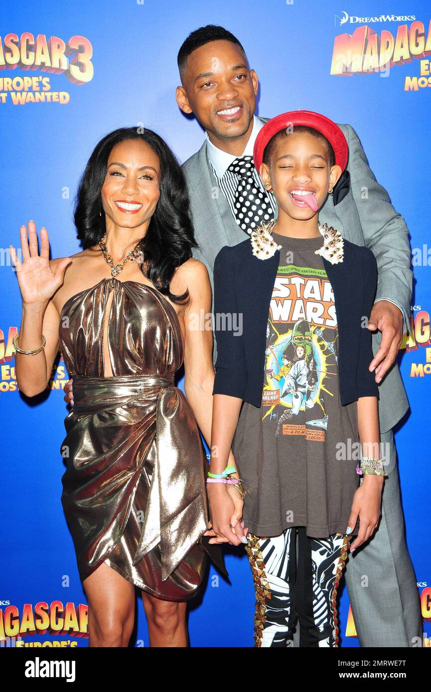 Jada Pinkett Smith, Willow Smith and Will Smith at the "Madagascar 3 ...