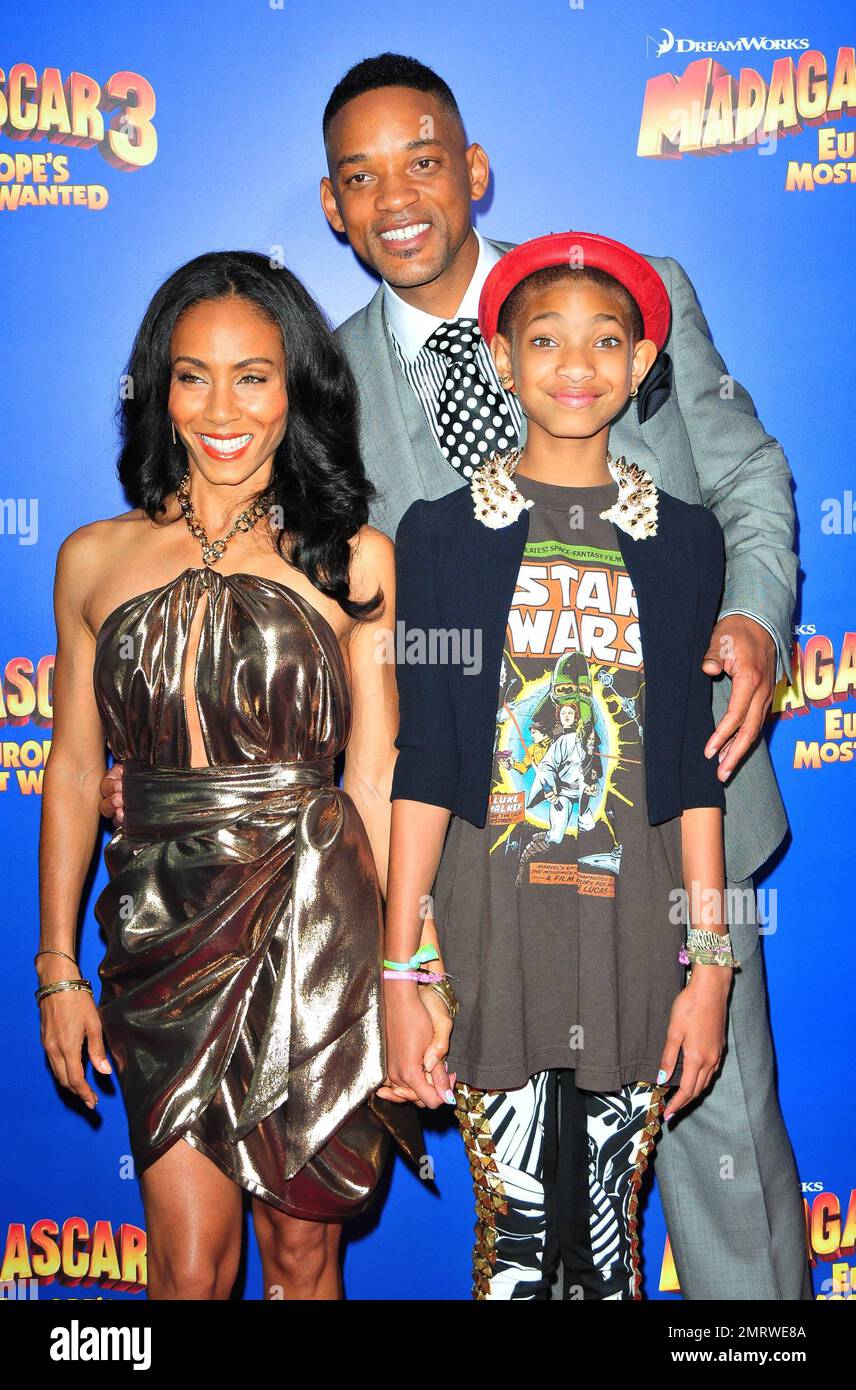 Jada Pinkett Smith, Willow Smith and Will Smith at the "Madagascar 3 ...