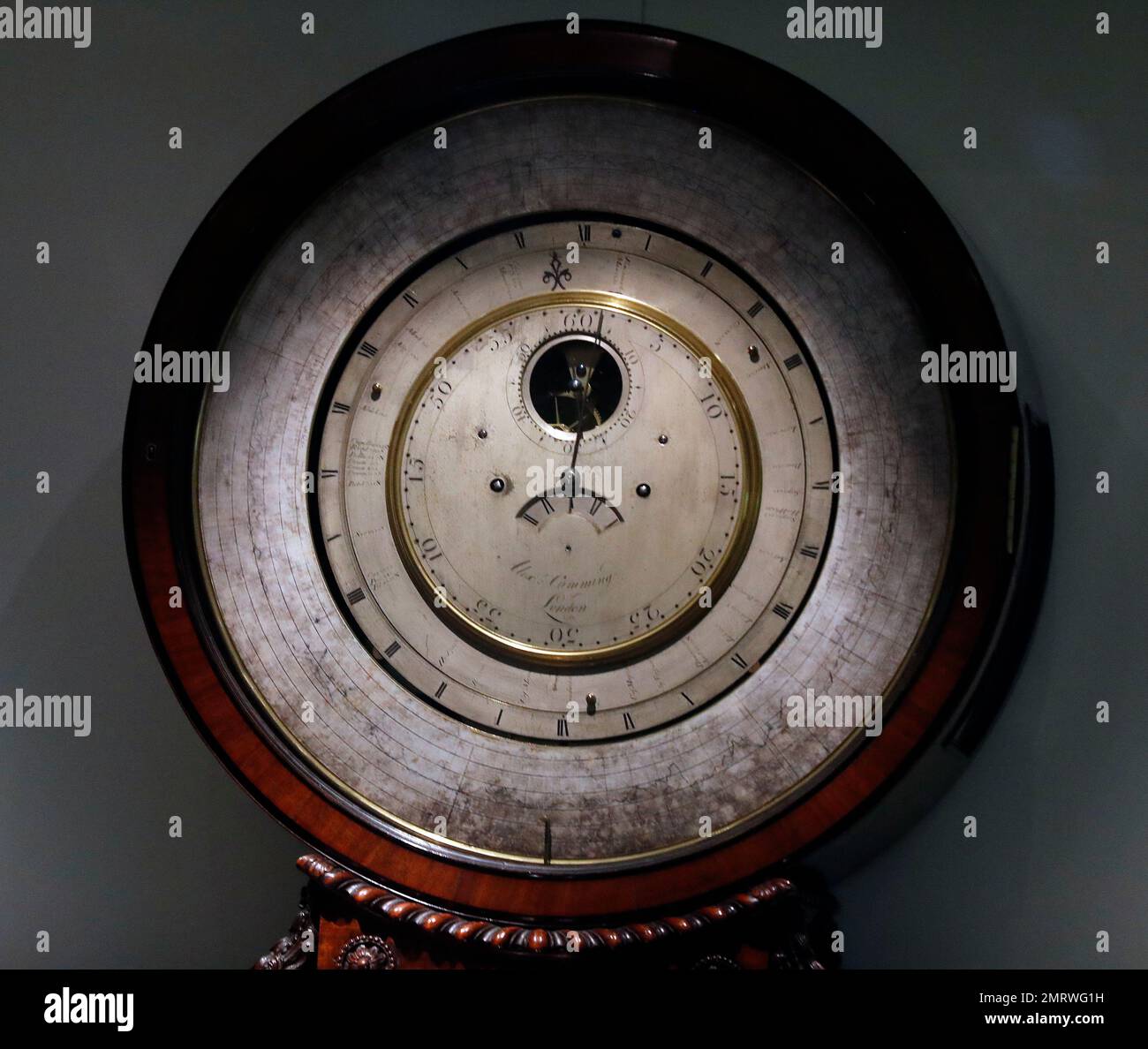 The barograph clock that dates from 1766 on display at the Science ...