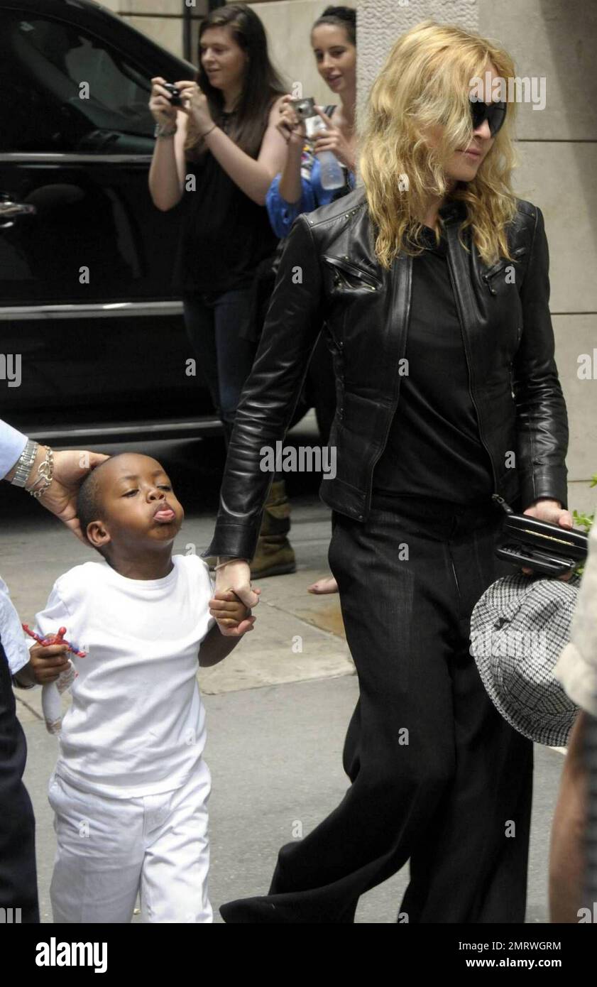 Madonna brings along her children David Banda, Rocco and Lourdes as she ...