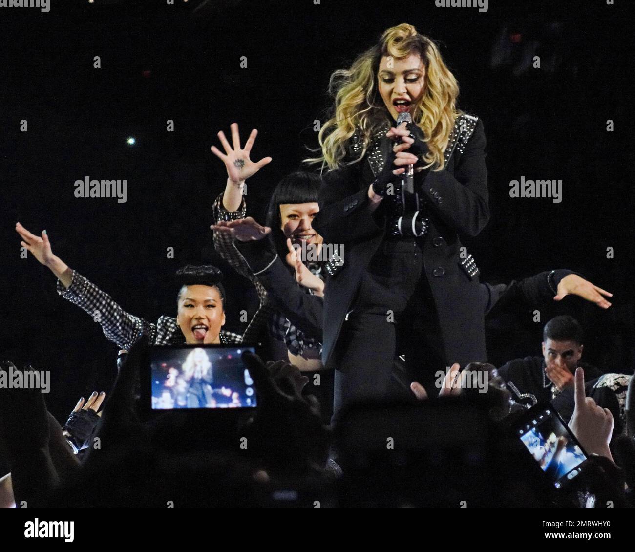 Madonna performs live during her Rebel Heart Tour at American Airlines ...