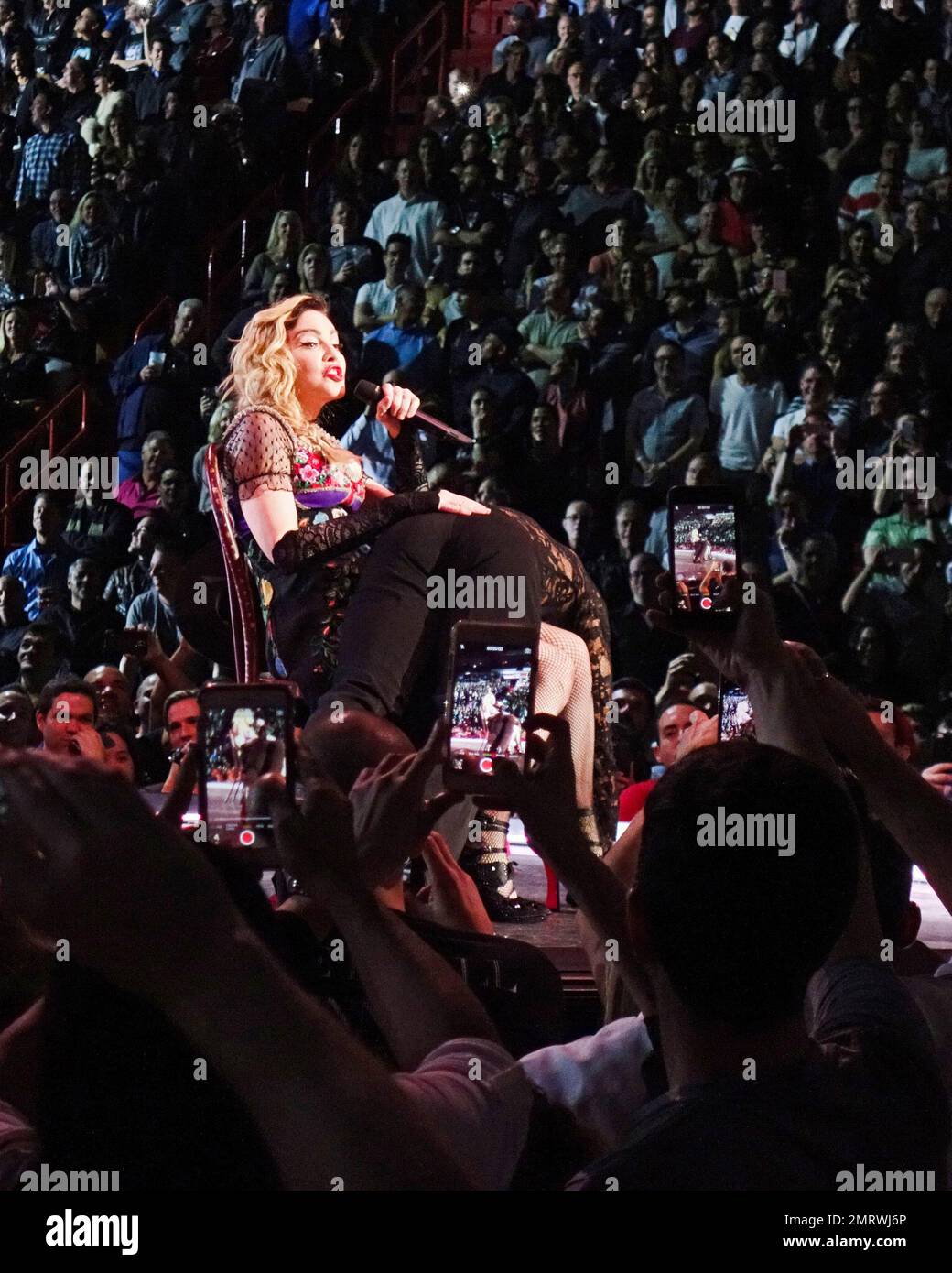 Madonna performs live during her Rebel Heart Tour at American Airlines ...