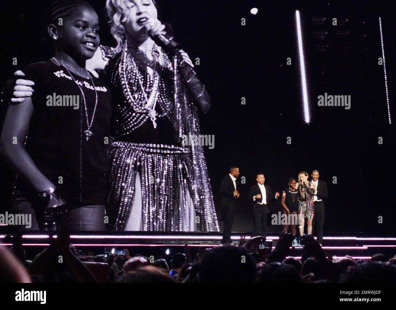 Madonna performs live during her Rebel Heart Tour at American Airlines ...