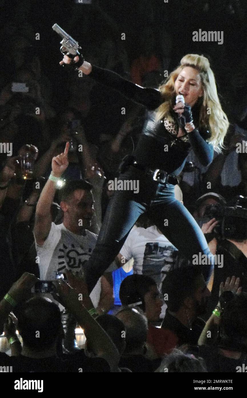 Madonna performs live in concert during her MDNA Tour at the Staples ...