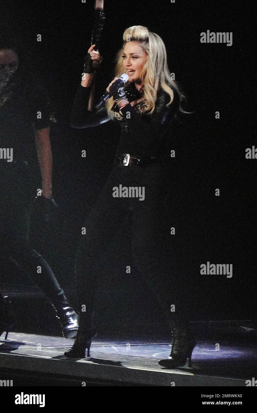 Madonna performs live in concert during her MDNA Tour at the Staples ...