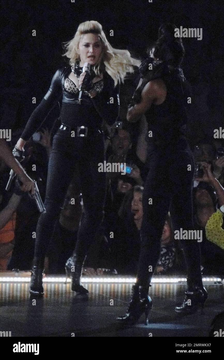 Madonna performs live in concert during her MDNA Tour at the Staples ...