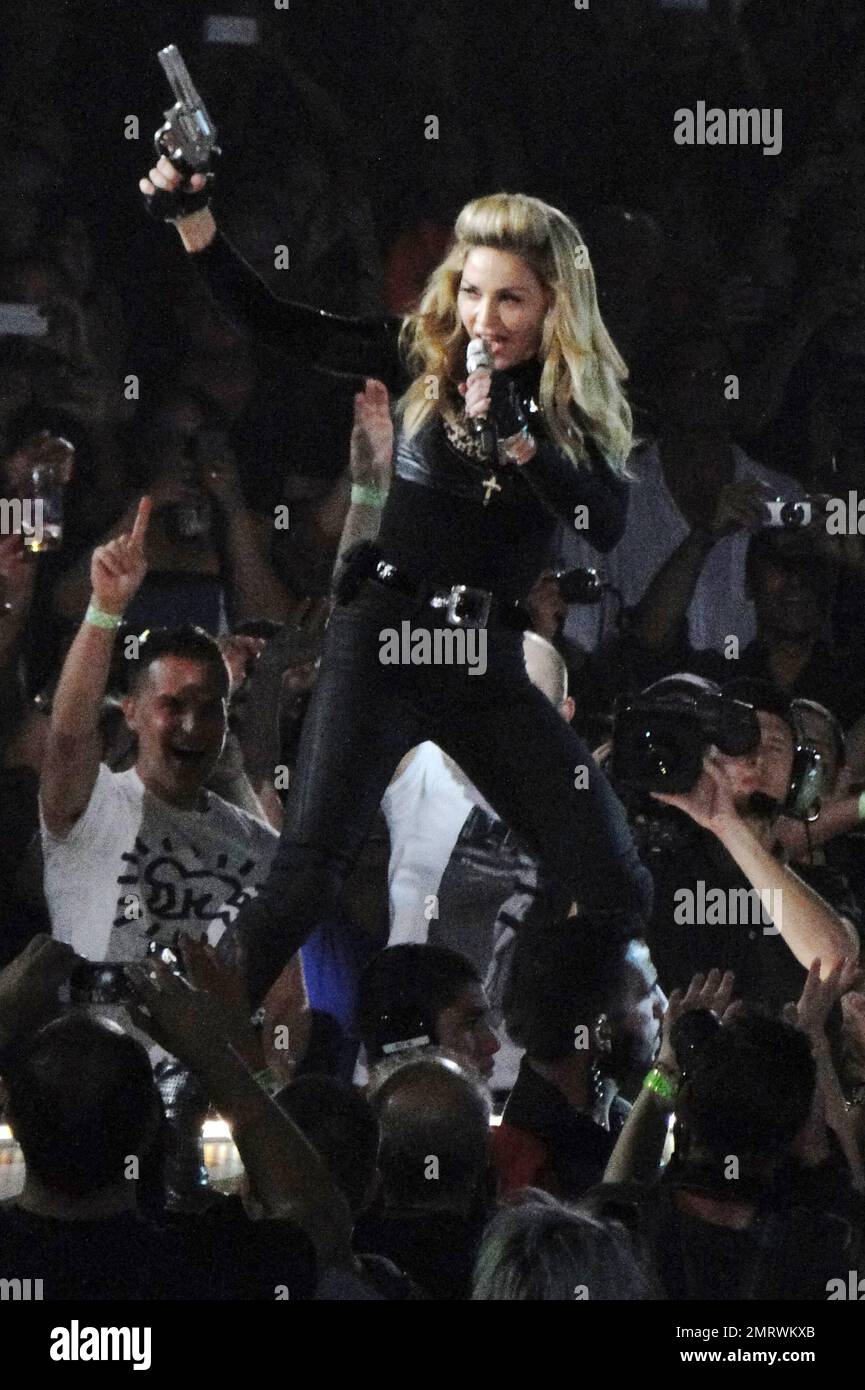 Madonna performs live in concert during her MDNA Tour at the Staples ...