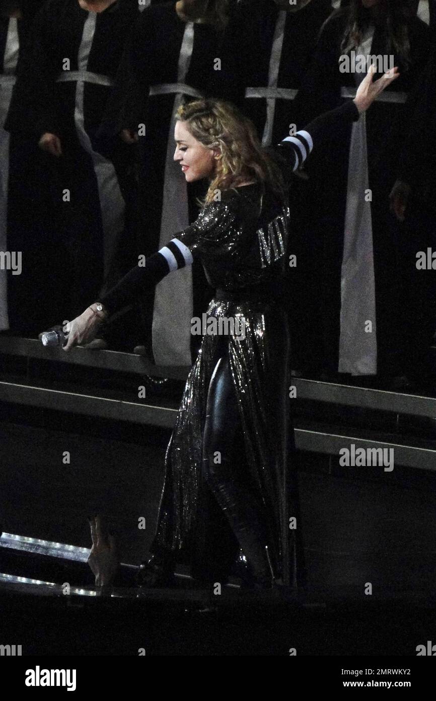 Madonna performs live in concert during her MDNA Tour at the Staples ...