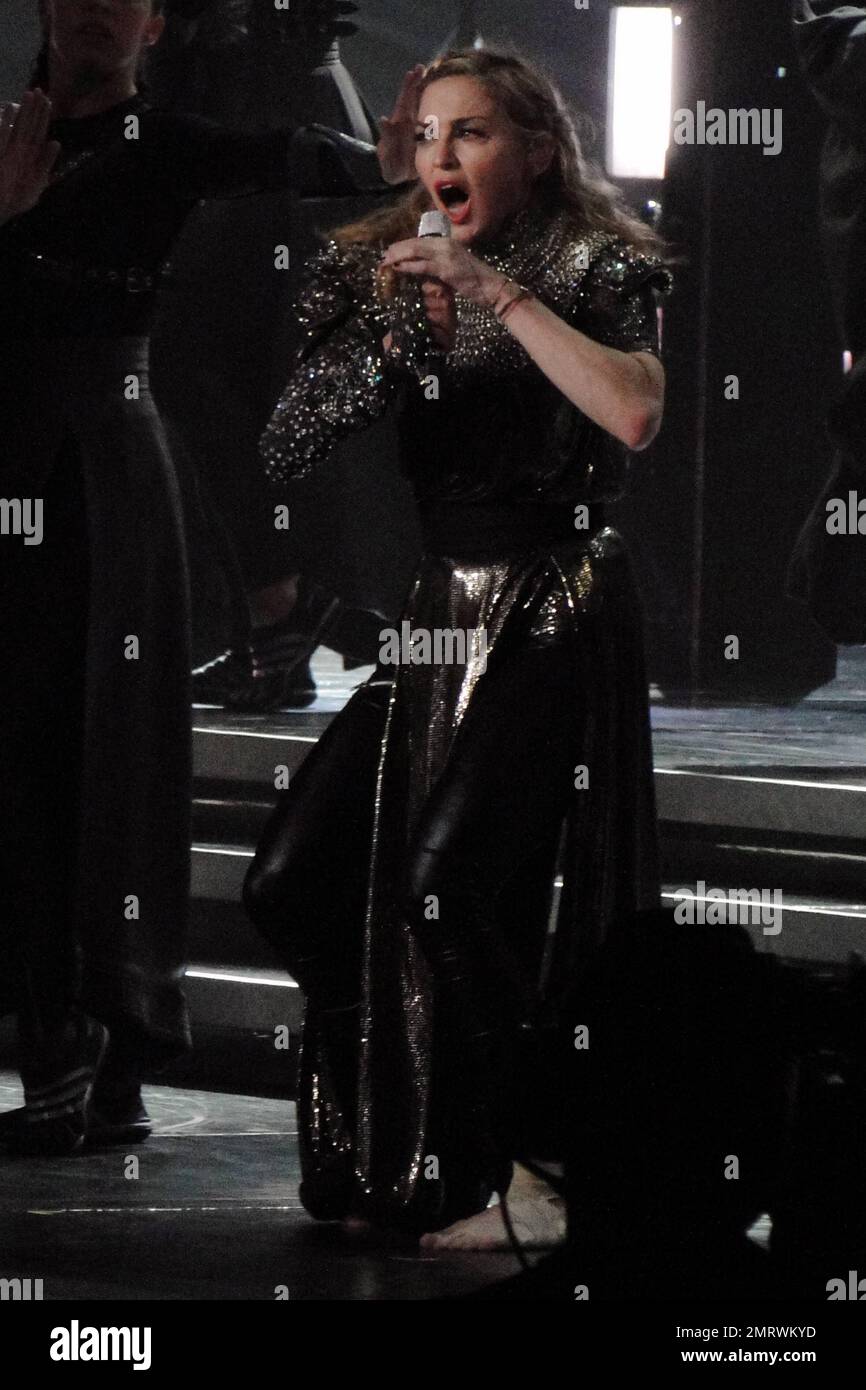 Madonna performs live in concert during her MDNA Tour at the Staples ...