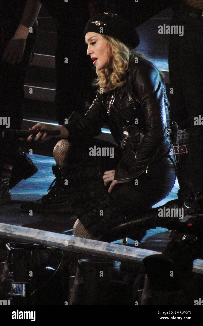 Madonna performs live in concert during her MDNA Tour at the Staples ...
