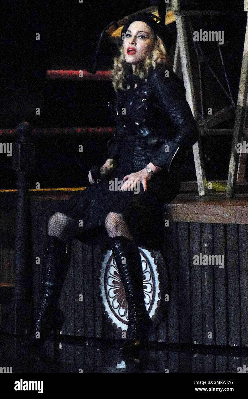 Madonna performs live in concert during her MDNA Tour at the Staples ...